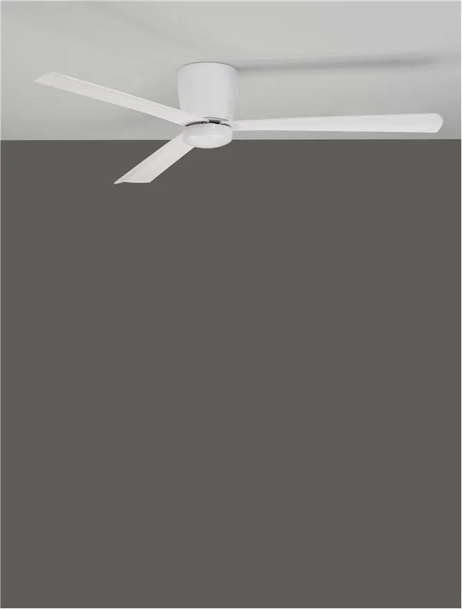 NV 9952325 Stropní ventilátor DELL tělo z hliníku matná bílá 3ABS dřevěné listy - NOVA LUCE