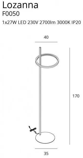 Maxlight F0050 Stojací lampa LOZANNA zlatá