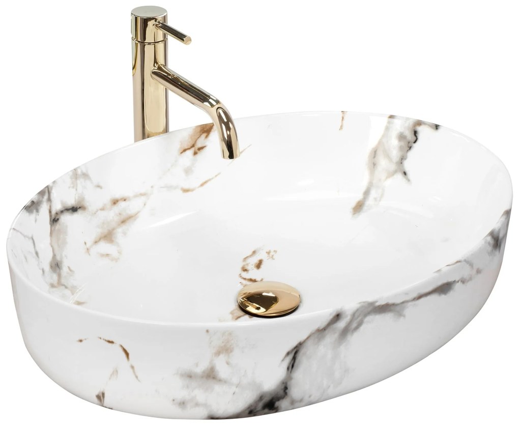 Rea Queen umyvadlo, 55 x 42 cm, imitace kamene-Carrara, REA-U1232