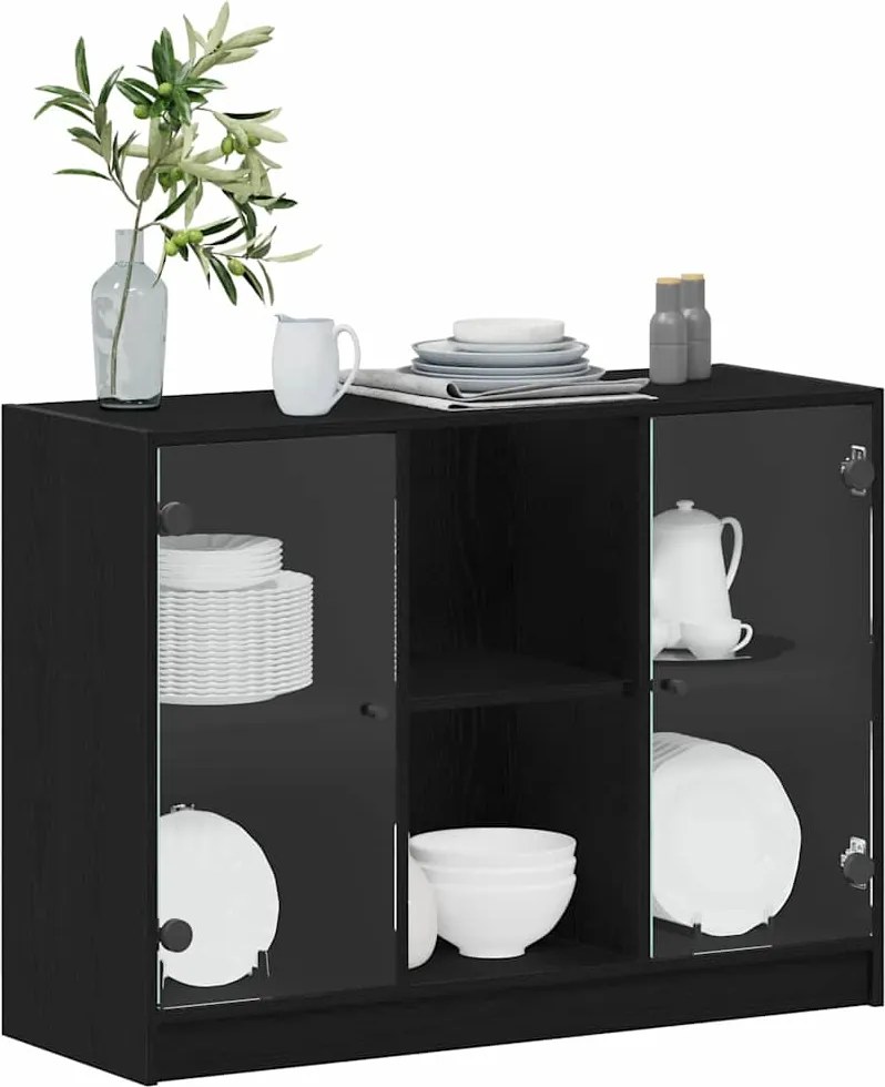 Servírovací skříň Černý dub 100 x 37 x 75.5 cm 3329302