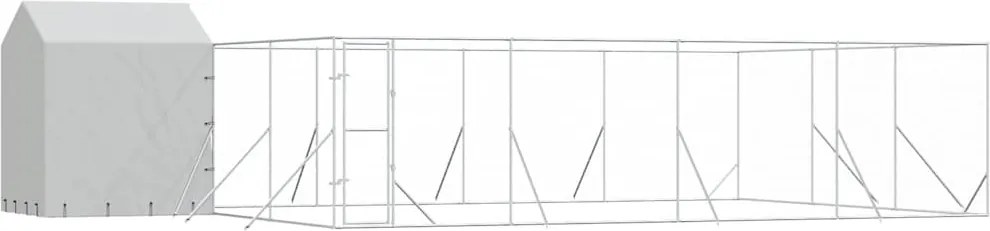 Venkovní psí kotec se střechou stříbrný 10 x 6 x 2,5 m ocel 3190480