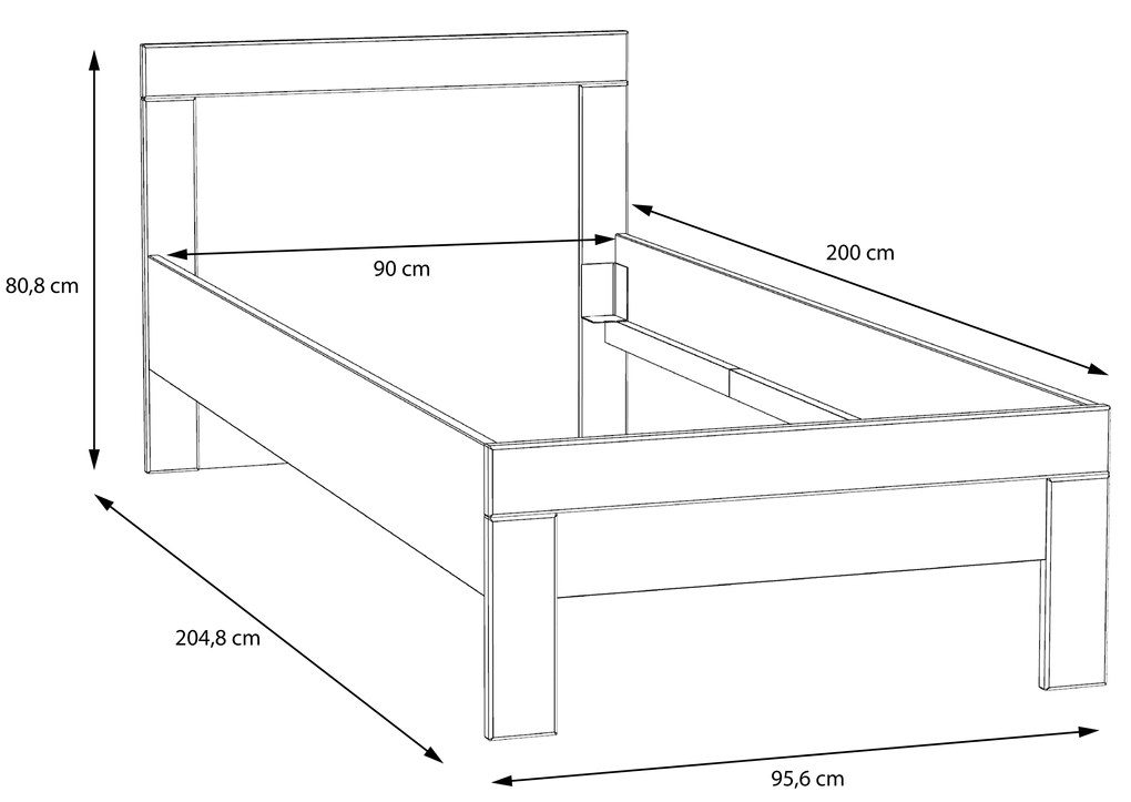 Forte Postel 200x90 Snow Bílá