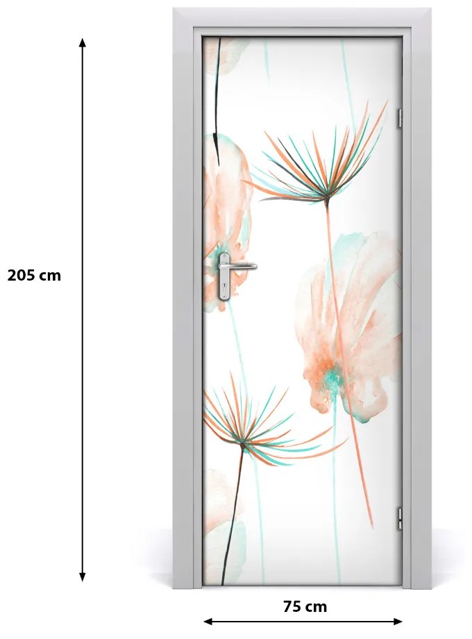 Samolepící fototapeta na dveře polní květiny 75x205 cm