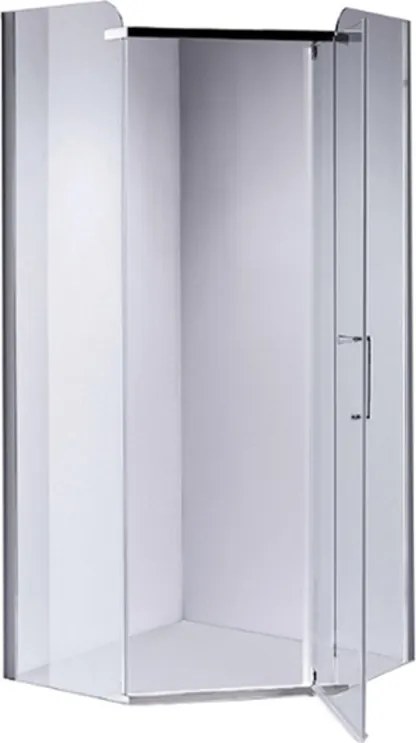 BPS-koupelny Pětiúhelníkový sprchový kout KZ91B 90x90 chrom/transparent - bez vaničky