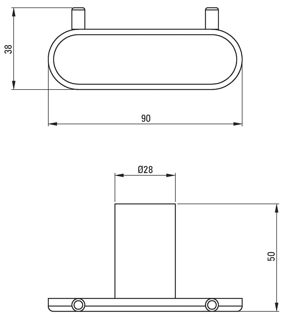 Deante Round příslušenství, koupelnový 2-háček, chromová, ADR_0121