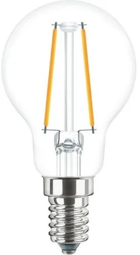 LED žárovka E14 Philips Classic Filament P45 2W (25W) teplá bílá (2700K)