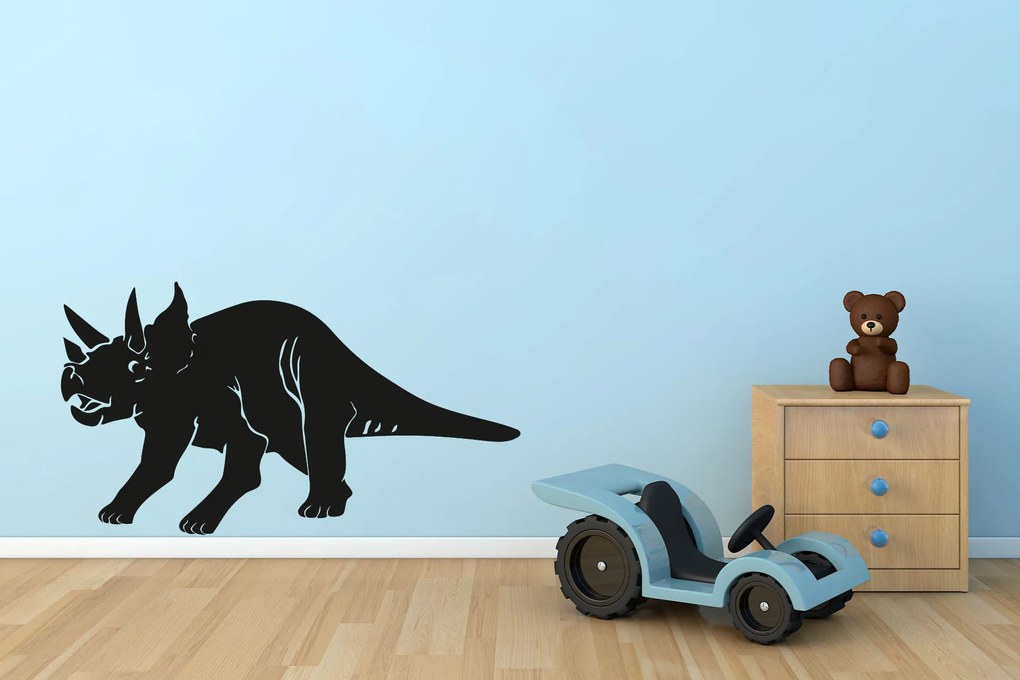 Lepy.cz Samolepka na zeď Dinosaurus - Triceratops Velikost (šířka x výška): l60x88cm, Barevná varianta: Bílá