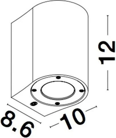 NV 9790532 Venkovní nástěnné svítidlo LIDO šedý beton skleněný difuzor GU10 1x7W IP65 100-240V bez žárovky světlo dolů - NOVA LUCE