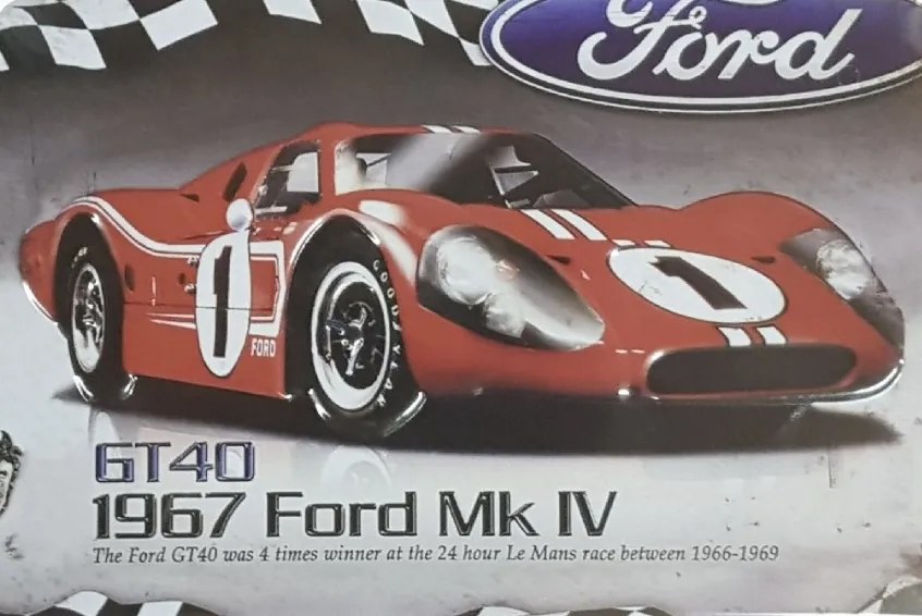 Plechová cedule auto GT40 1967 Ford