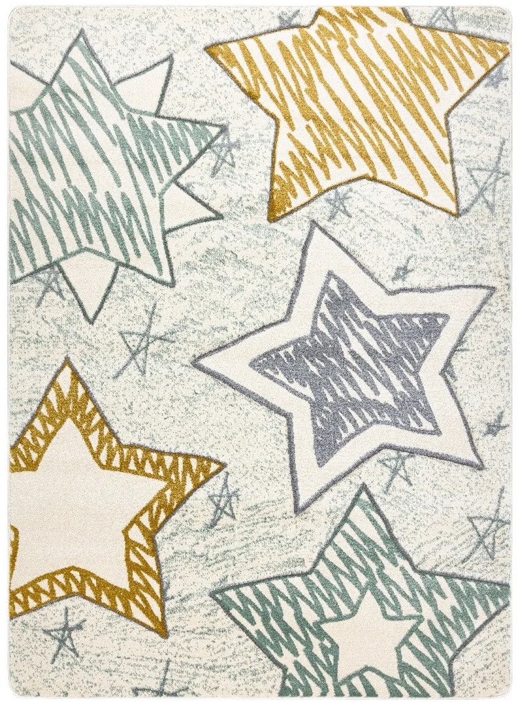 Dywany Łuszczów Dětský kusový koberec Petit Stars green - 140x190 cm