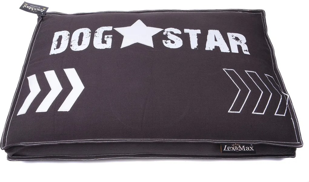 Lex & Max Luxusní potah na pelíšek pro psa Lex & Max Dog Star 75 x 50 cm | antracit