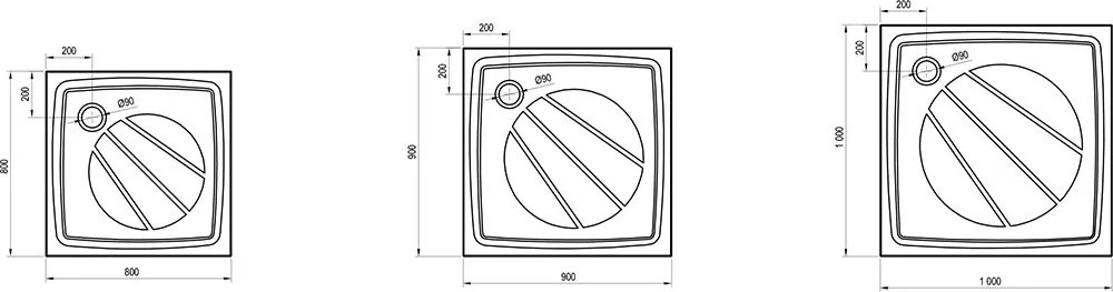 Ravak Perseus Pro 90 x 90 cm XA037701010 sprchová vanička