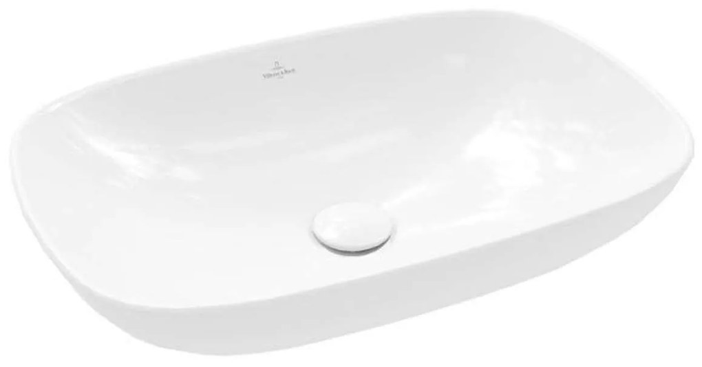 Villeroy & Boch Loop&Friends - Umyvadlo na desku, 56x38 cm, s přepadem, alpská bílá 4A490001