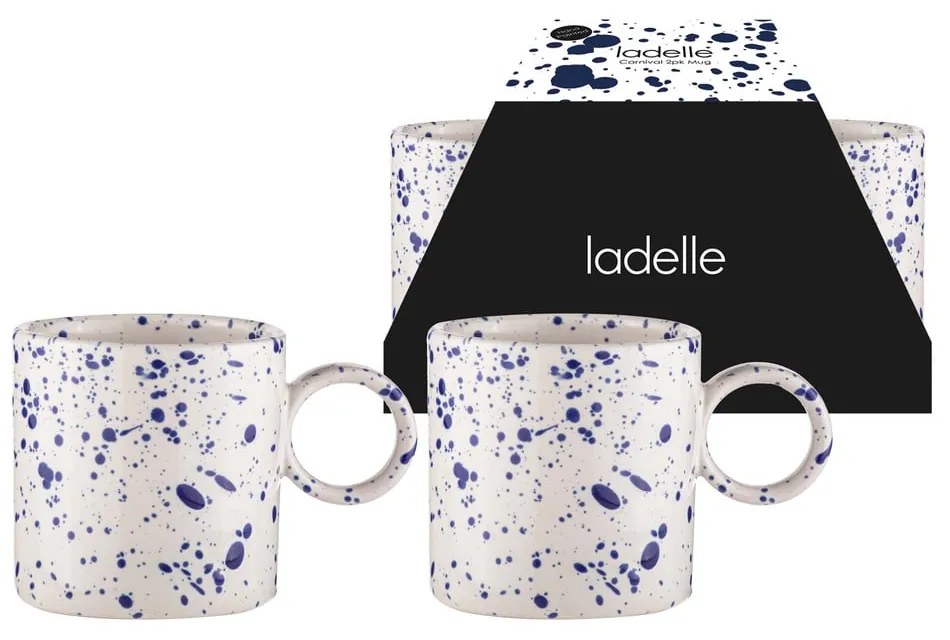 Bílo-modré hrnky z kameniny v sadě 2 ks 450 ml Carnival – Ladelle