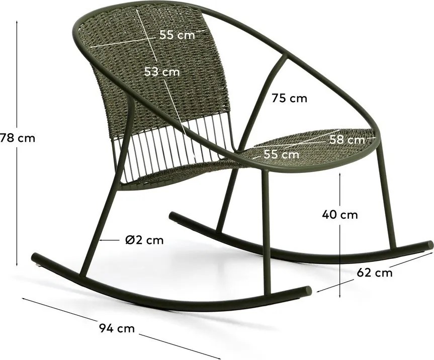 Zelené zahradní křeslo Atrani – Kave Home