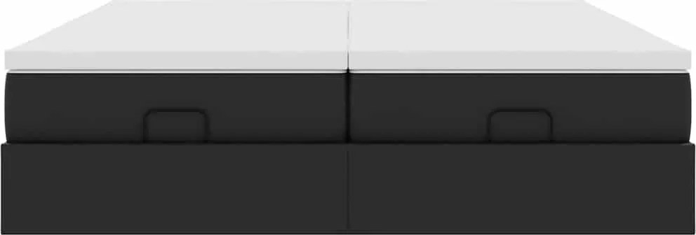 Osmanský rám postele s matrací černá 180x200cm umělá kůže 3311224