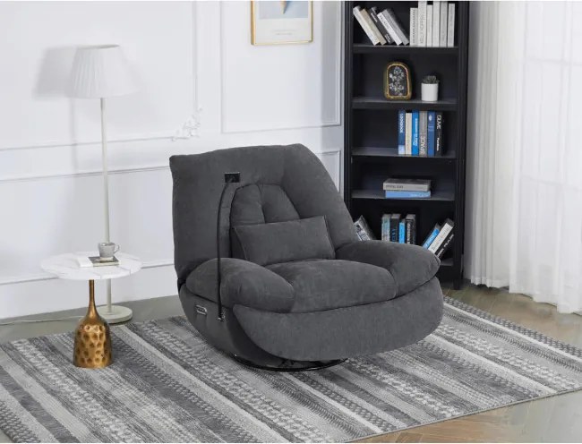Polohovací křeslo šedé, elektrické TV-7089 GREY2