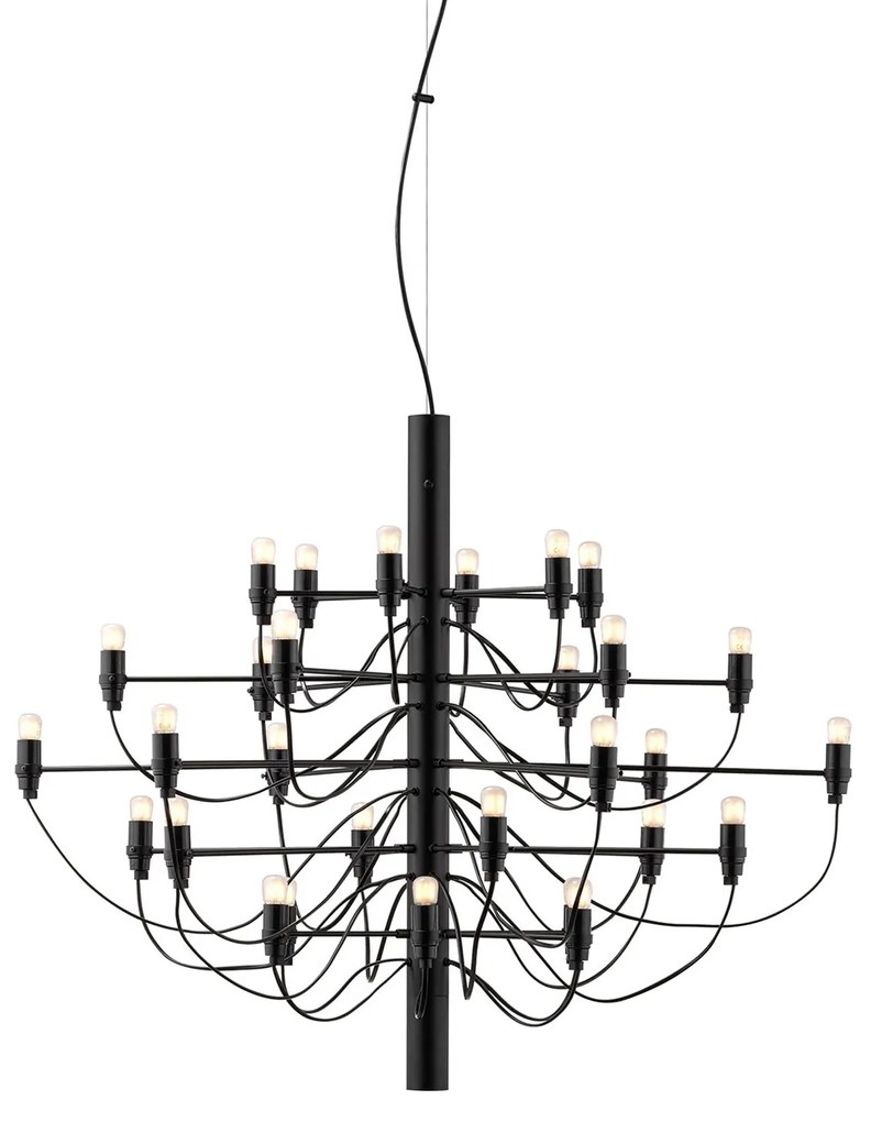 Flos 2097-30, luxusní matně černý lustr, 30x15W E14 mléčná, prům. 88cm, výška 72cm