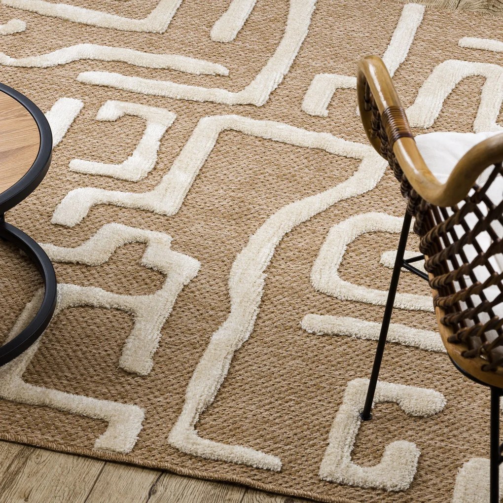 Dywany Łuszczów, Kusový koberec Spark 0711A beige/cream, 160x220, béžová, chodba / předsíň