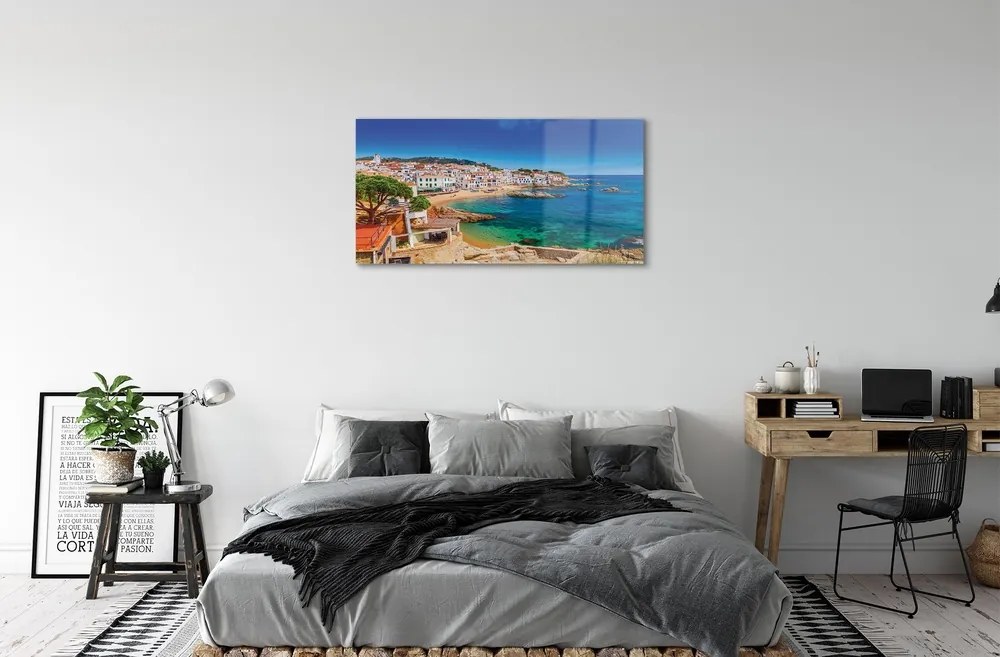 Obraz na skle Španělsko coast beach city 100x50 cm