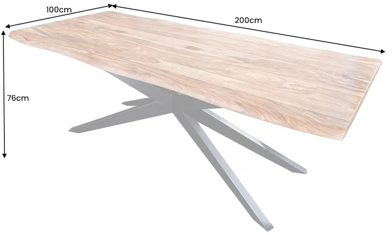 Přírodní sheesham jídelní stůl Spider 240 cm