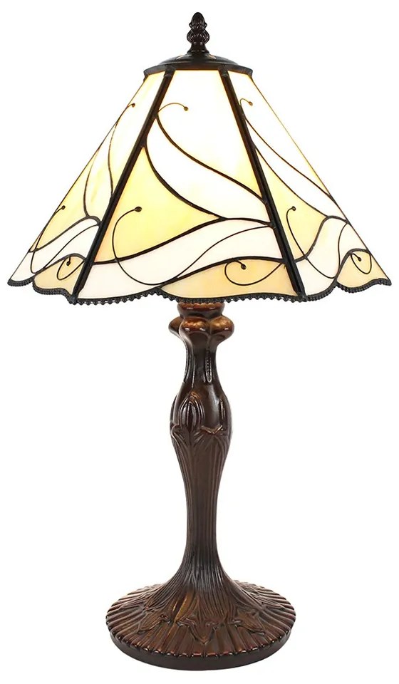 Béžová stolní lampa Tiffany Rio - Ø 31*43 cm E27/max 1*40W