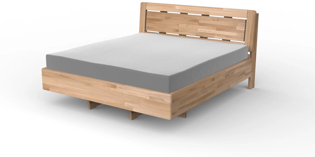 Masivní postel FENIX - Solwo Design Dřevo a odstín oleje: BUK Cink - Olej odstín BO102, Rozměr spací plochy: 180x200