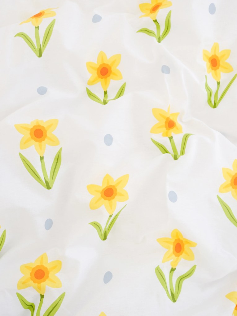 MK Lůžkoviny Bavlněný povlak na polštář Renforcé 40 x 60 cm - Narcis bíložluté
