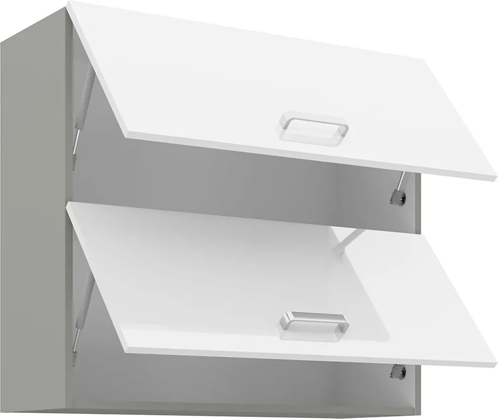 Kuchyňská linka BIANCA sb | 260x270 cm | UNI dvířka | světle šedá/bílá lesk