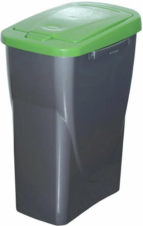 Koš na tříděný odpad zelené víko; 42x31x21 cm; 15 l; plast