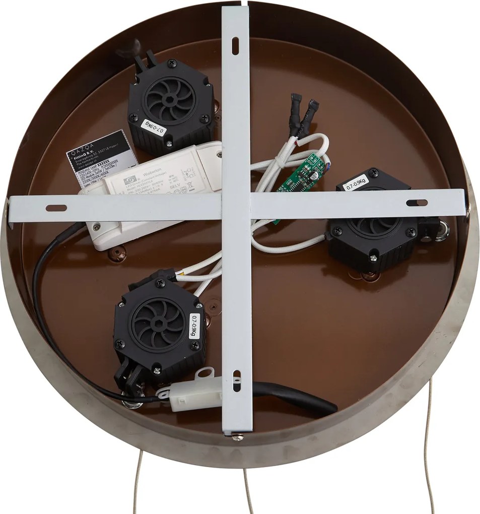 Designové závěsné svítidlo v barvě růžového zlata s jantarovým sklem vč. LED 3-stupňově stmívatelné 3-světelné Easylift - Fiera