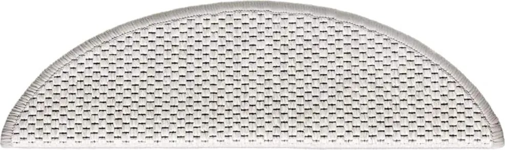 Samolepicí nášlapy na schody sisal 15 ks 56 x 17 x 3 cm platina 326858