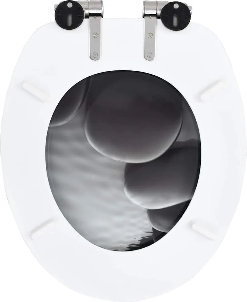 WC sedátko s funkcí pomalého sklápění 2 ks MDF motiv kamínků 276996