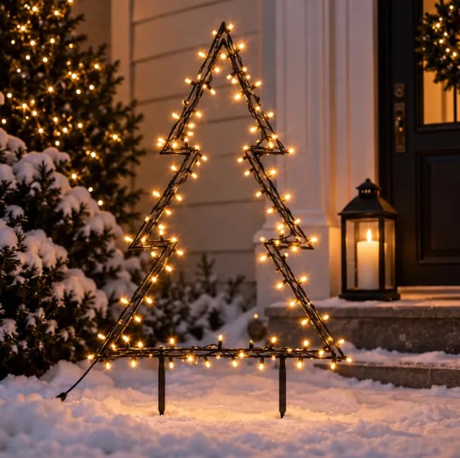 Kovový vánoční stromeček 150 LED 62×54 cm