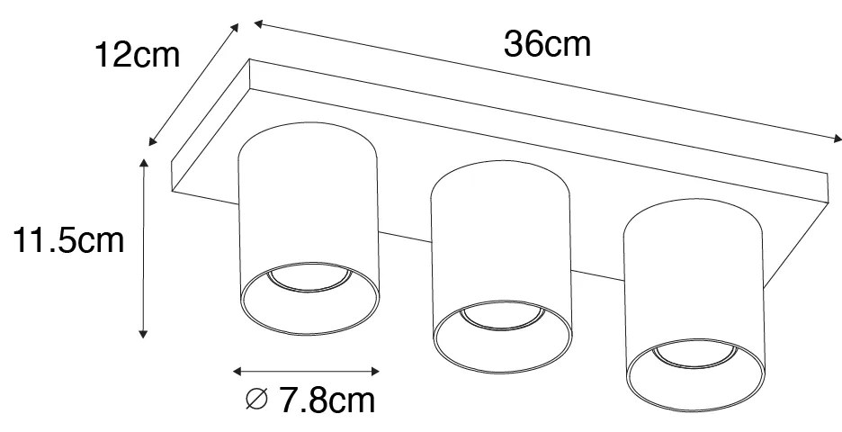 Moderní stropní bodové světlo bílé 3-světlo - Tubo