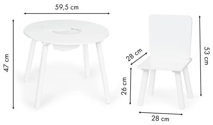 ECOTOYS Dětský dřevěný stolek MODERN + 2 židle