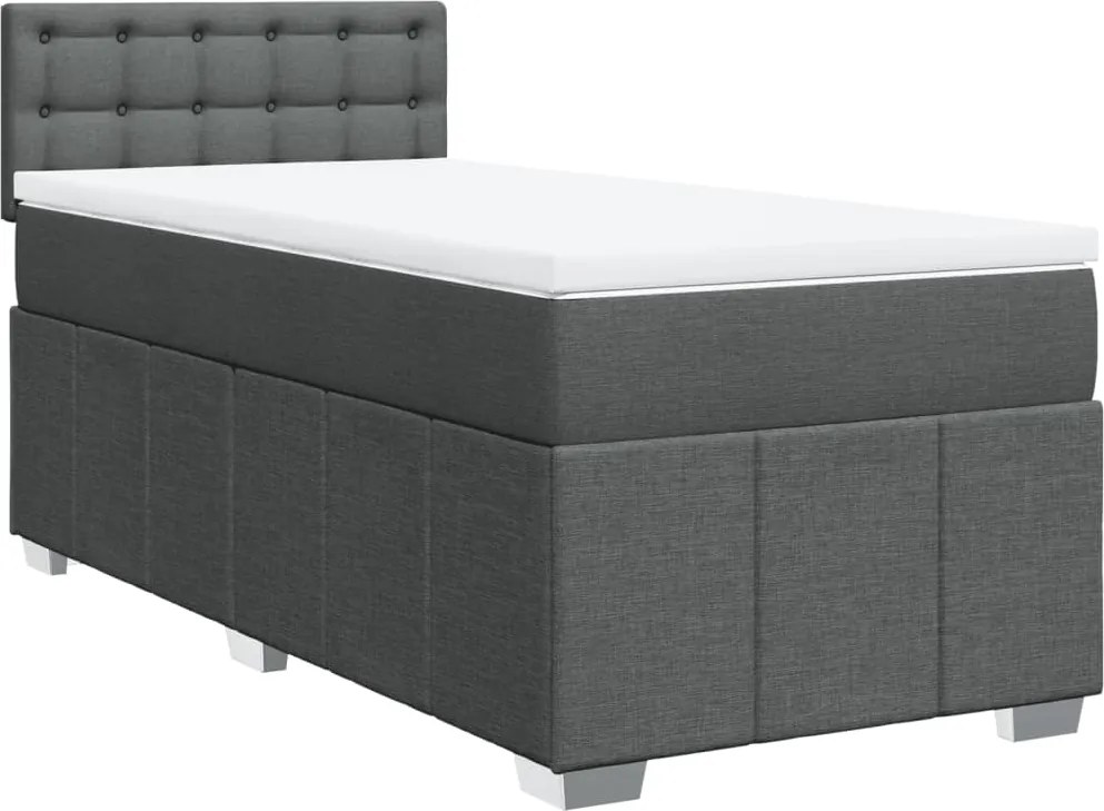 Box spring postel s matrací tmavě šedá 90x190 cm textil 3286938