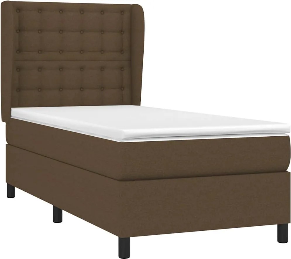 Box spring postel s matrací tmavě hnědá 80x200 cm textil 3128240