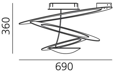 Artemide Pirce mini soffitto LED, zlaté designové stropní svítidlo, 44W LED 3000K, prům.69cm