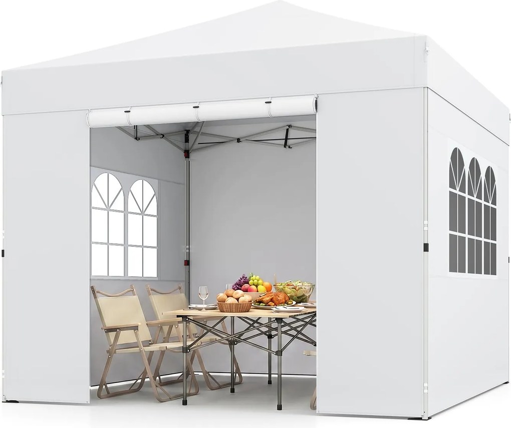 Costway Pavilon skládací vodotěsný zahradní altán s odnímatelnými bočními