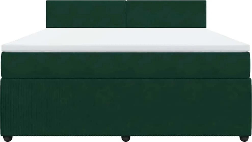 Box spring postel s matrací tmavě zelená 180x200 cm samet 3290103