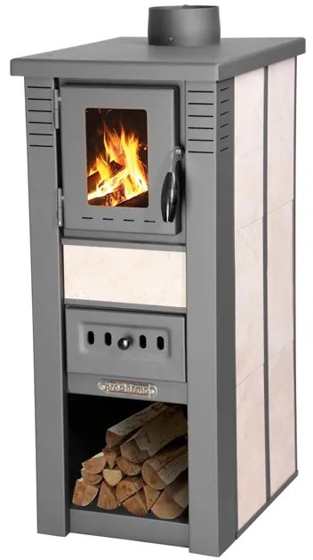 Krbová kamna Pro Lava Ceramic, 6,5 kW, 120 mm, béžová