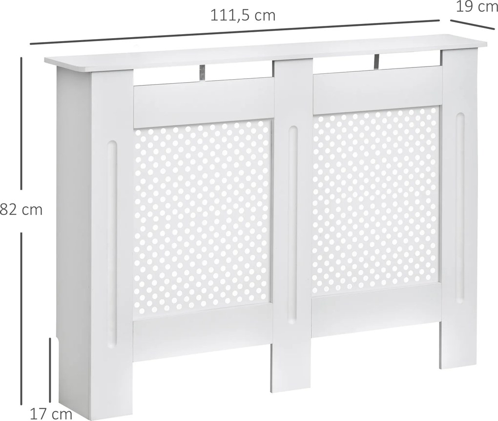 HOMCOM Kryt Radiátoru Radiátorová Skříň Stěnová Police Moderní Design MDF 111,5x19x82 cm