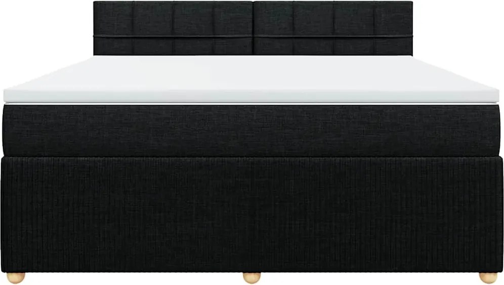 Box spring postel s matrací černá 180x200 cm textil 3289837