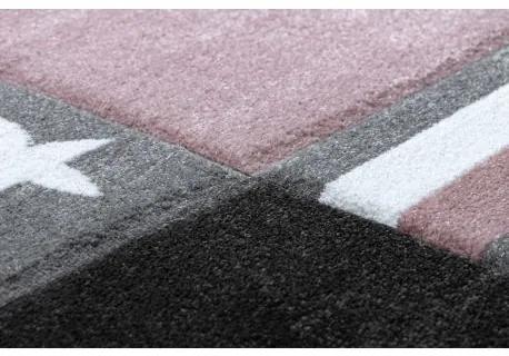 koberec PETIT MALÝ, SRDCE, HVĚZDY, růžový velikost 140x190 cm | krásné koberce cz