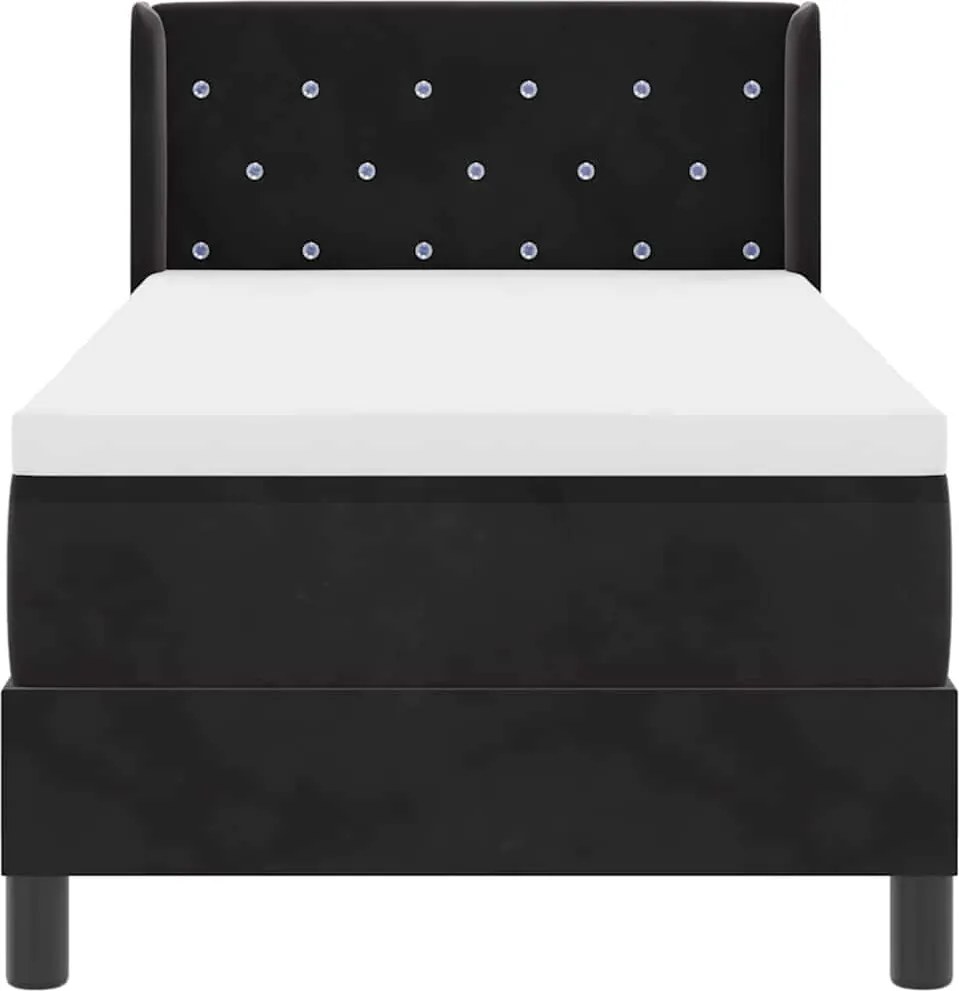 Postel s boxspringem s čelo Černý 200 x 80 cm samet 3341386