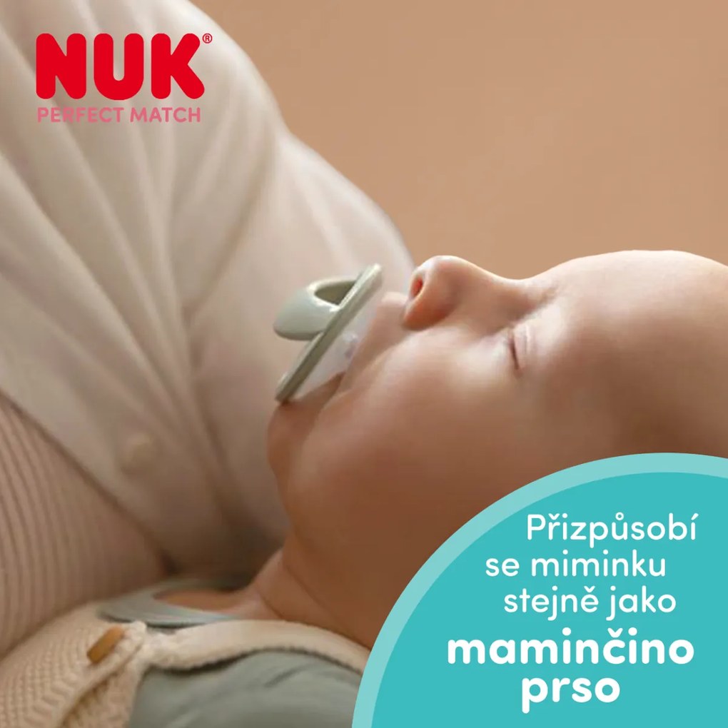 NUK Dudlík Perfect Match 0-6 m 2 ks v boxu Green/blue