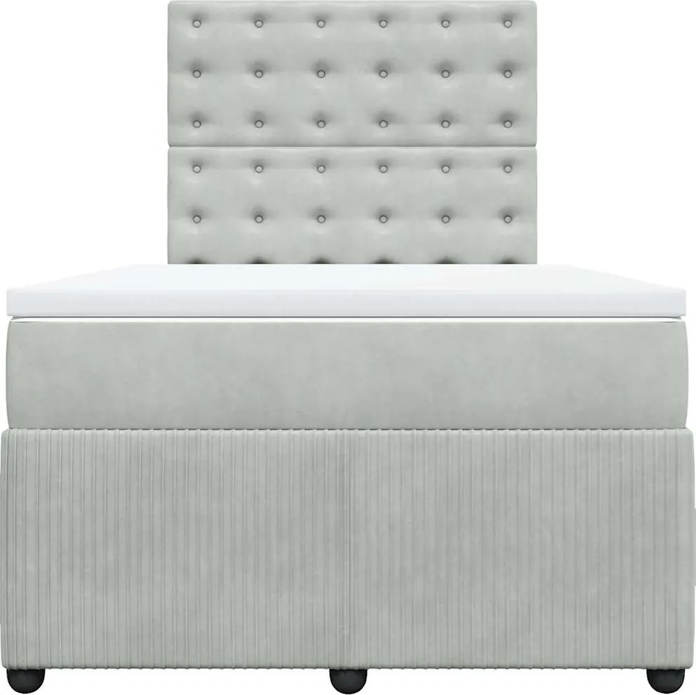 Box spring postel s matrací světle šedá 120x190 cm samet 3294598