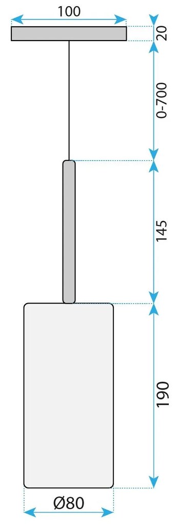 Toolight Závěsné skleněné osvětlení APP1700-1CP AMBER C