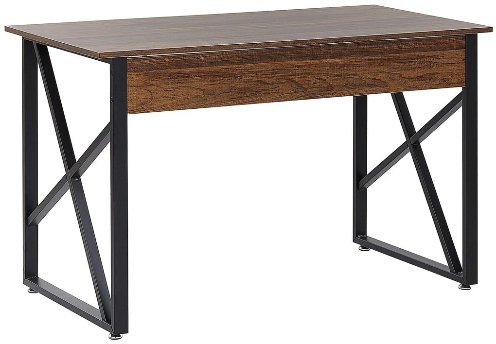 Psací stůl 120 x 60 cm tmavé dřevo DARBY Beliani